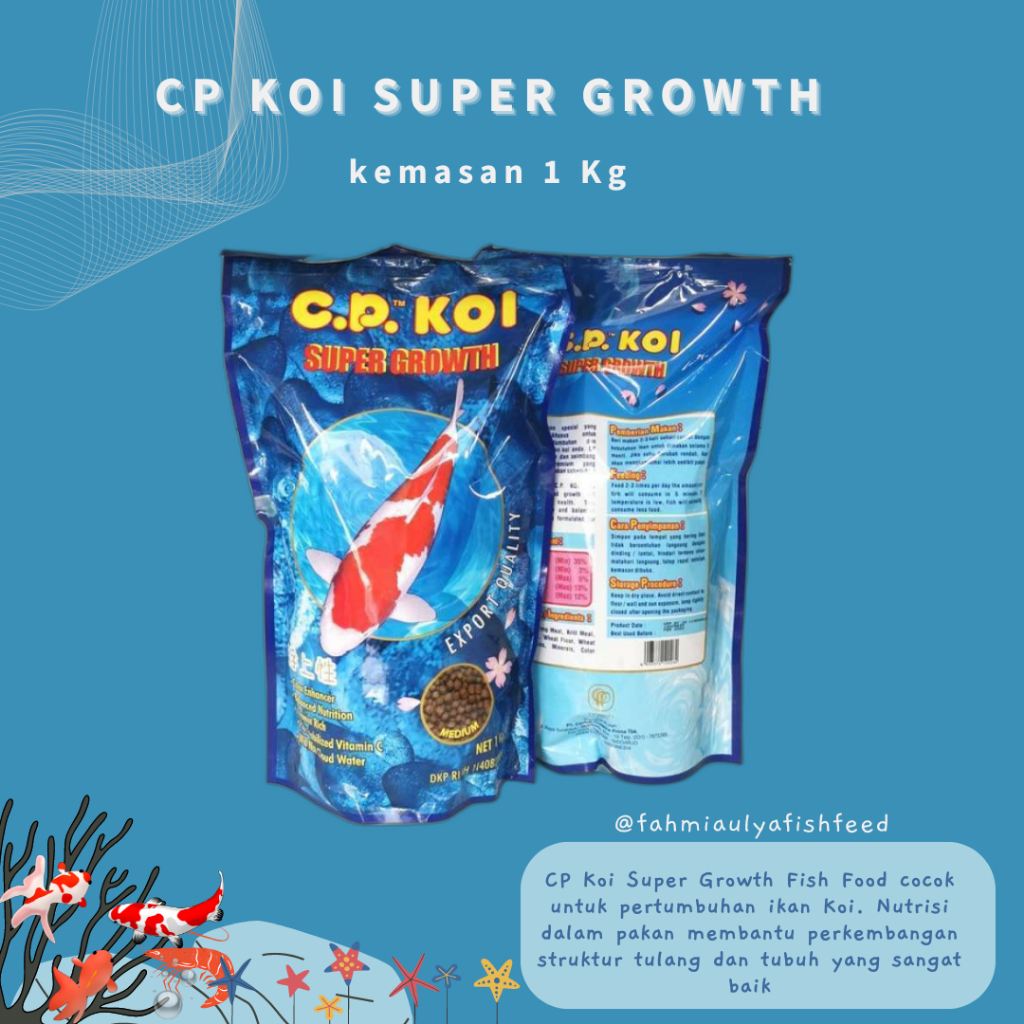 Jual CP KOI SUPER GROWTH (1 Kg) PAKAN IKAN Small Medium CPP Pelet ...