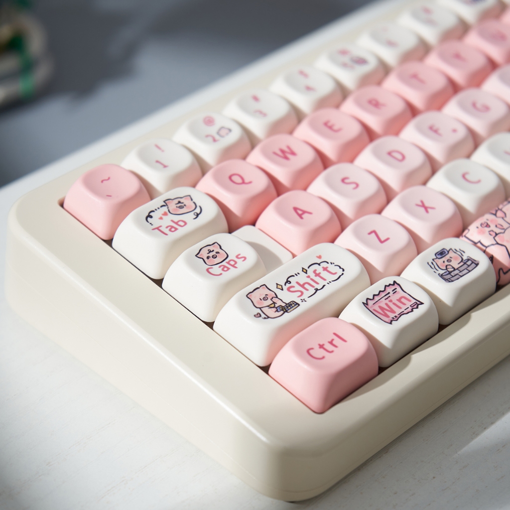 Jual ZIFRIEND Cute Pig Keycaps PBT Dye-sublimated 131 Keys | Shopee ...