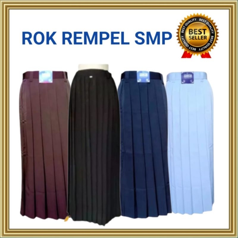 Jual Rok Sekolah Rempel SMP Biru Panjang | Shopee Indonesia