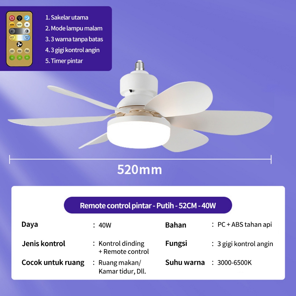 Jual Kipas Angin Plafon Lampu 2in1 Lampu kipas langit-langit ...