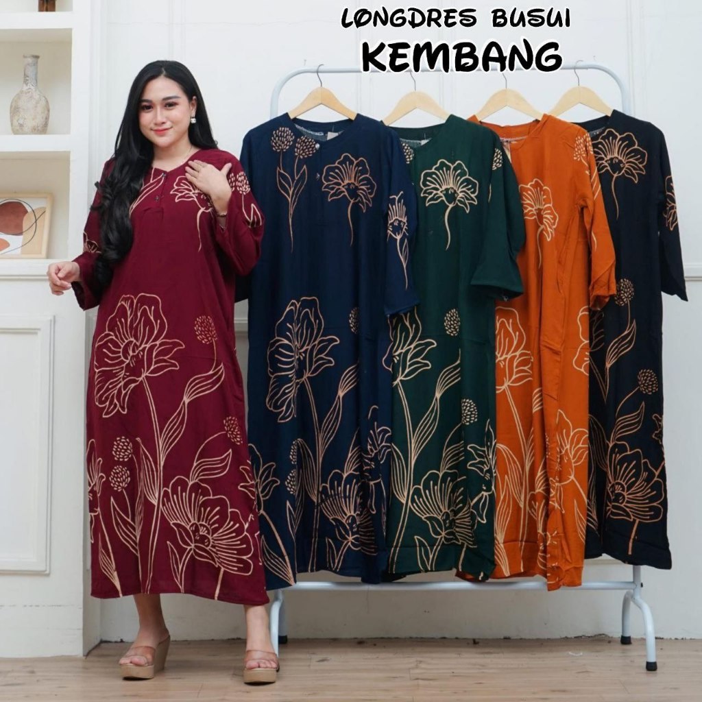 Jual LONGDRESS CABUTAN BUSUI LD 110 DASTER BATIK LENGAN PANJANG KANCING ...