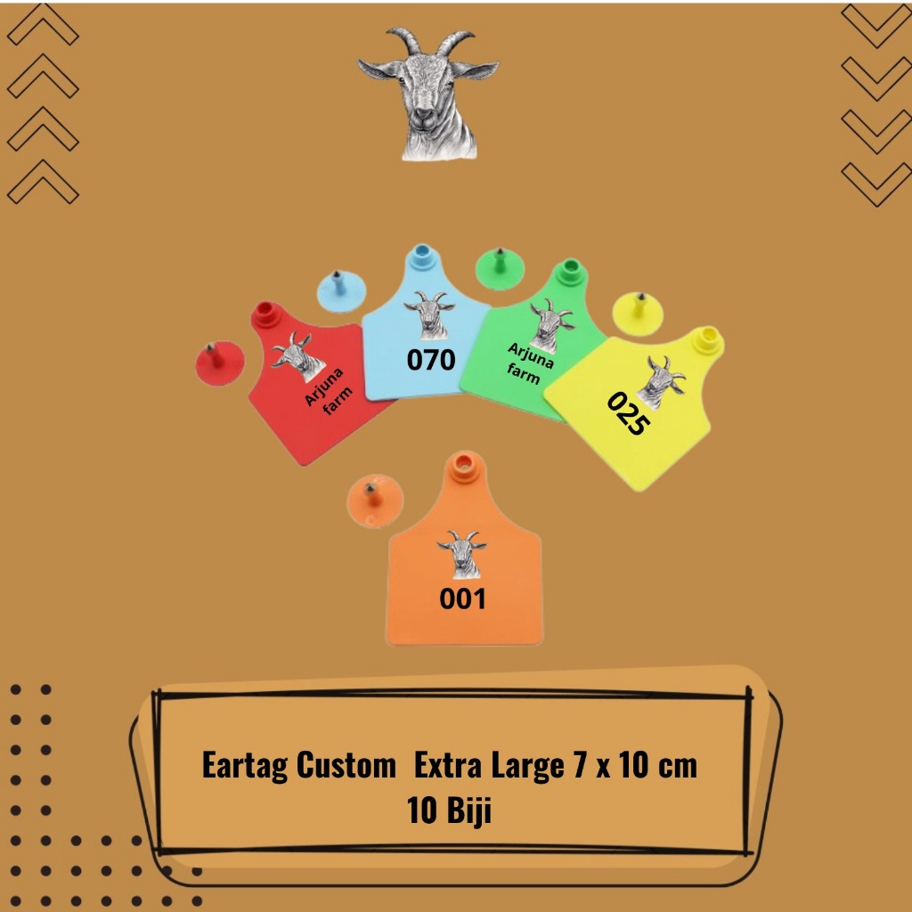 Jual Eartag Custom Nama Farm Logo Ukuran 7 x 10 Ear Tag Besar Domba ...