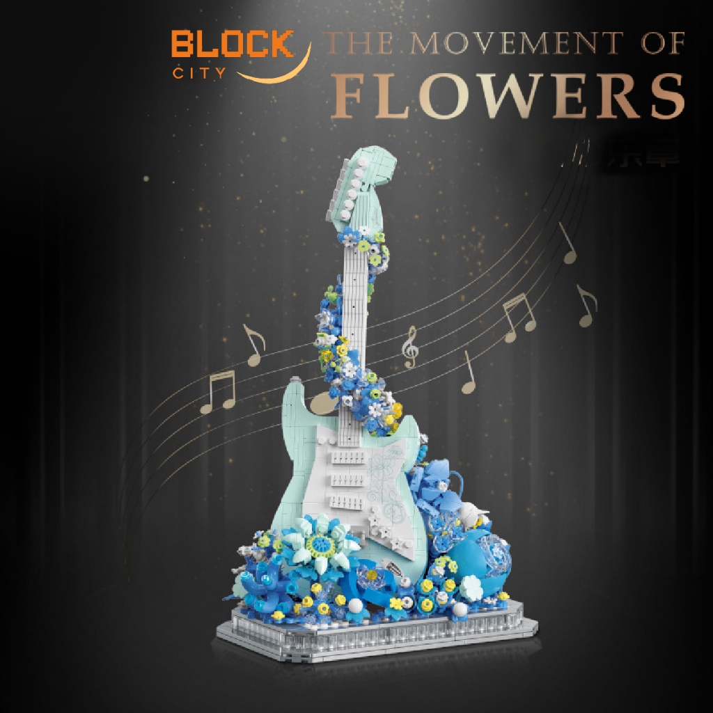 Jual Block City- Balody Guitar Flower Puzzle Bricks Brick Bunga & Gitar ...