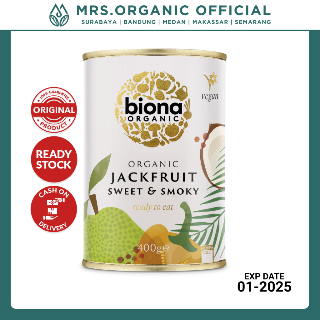 Jual Sayuran Buah Nangka Kaleng Biona Organic Sweet & Smoky Jackfruit ...