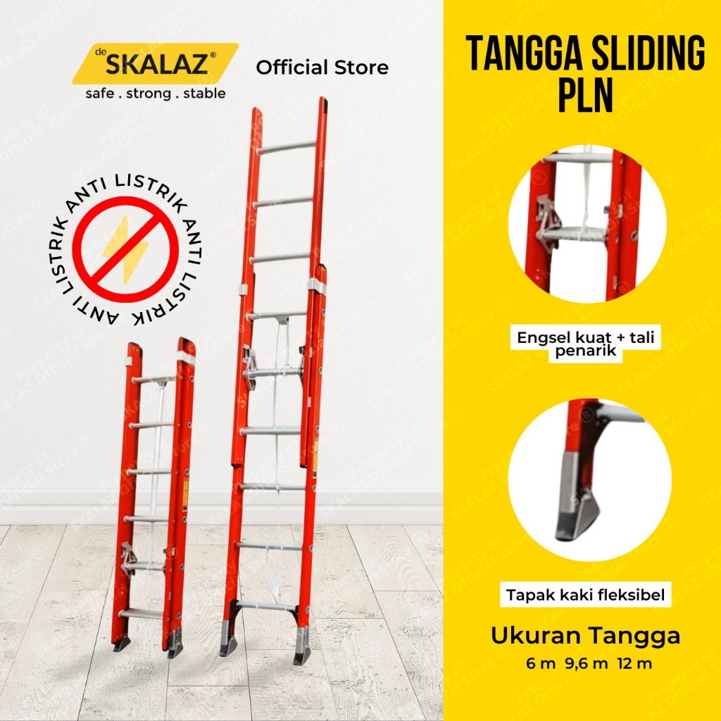 Jual Skalaz Tangga Sliding Fiberglass 9,6 mtr 32 Feet | Shopee Indonesia