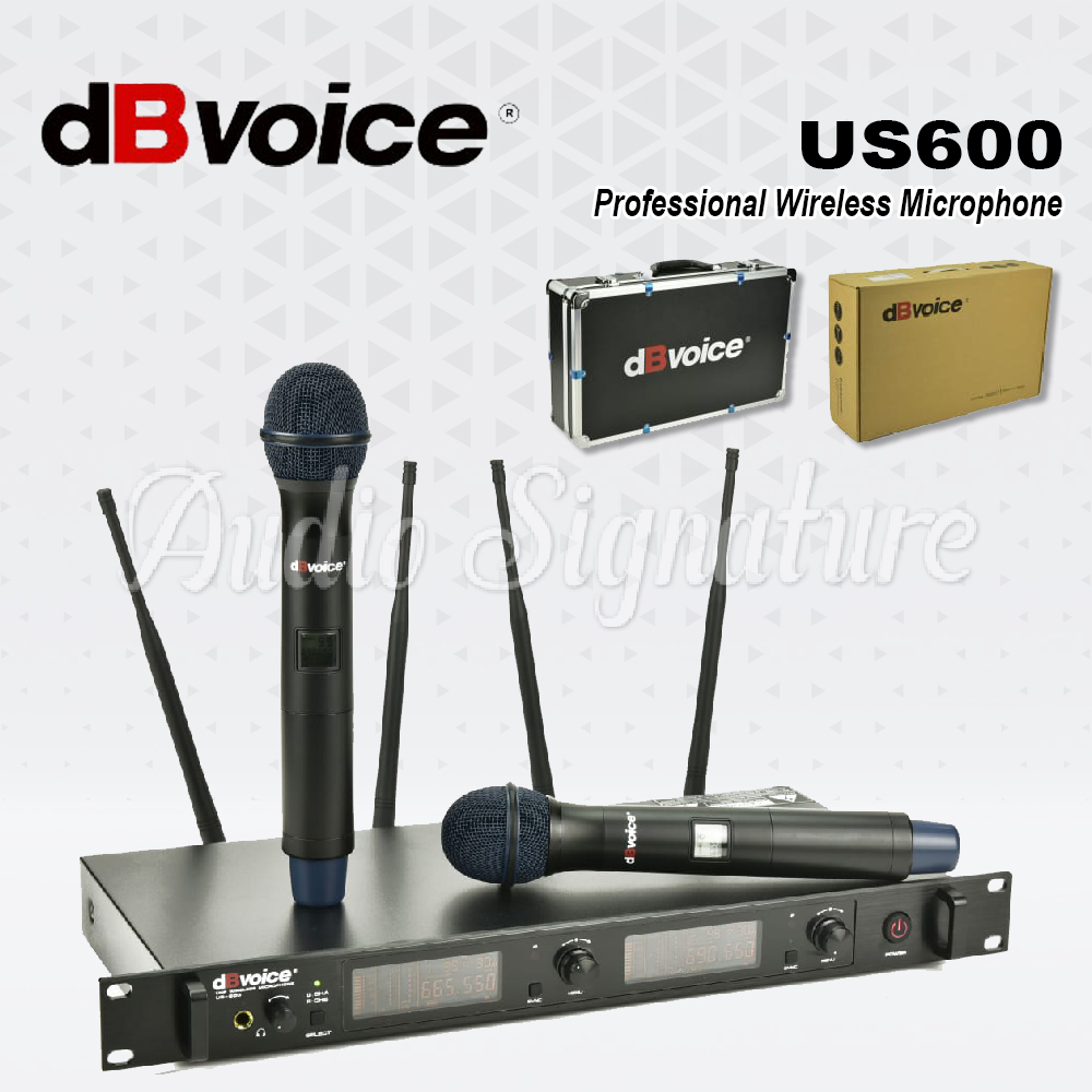 Jual Mic Wireless DB VOICE US600 | US 600 Dual Handle Original | Shopee ...