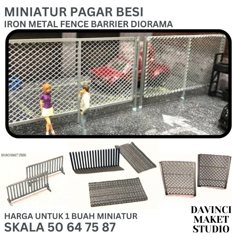 Jual (64) Miniatur Pagar Besi Skala 64 75 87 - Metal Fence Barrier ...
