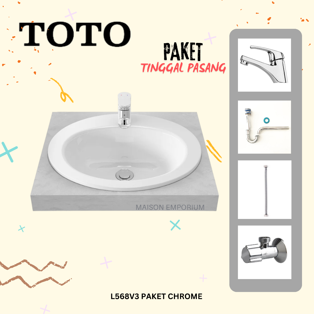 Jual WASTAFEL TANAM TOTO L568V3 / WASHTAFEL BULAT SET 568 | Shopee ...