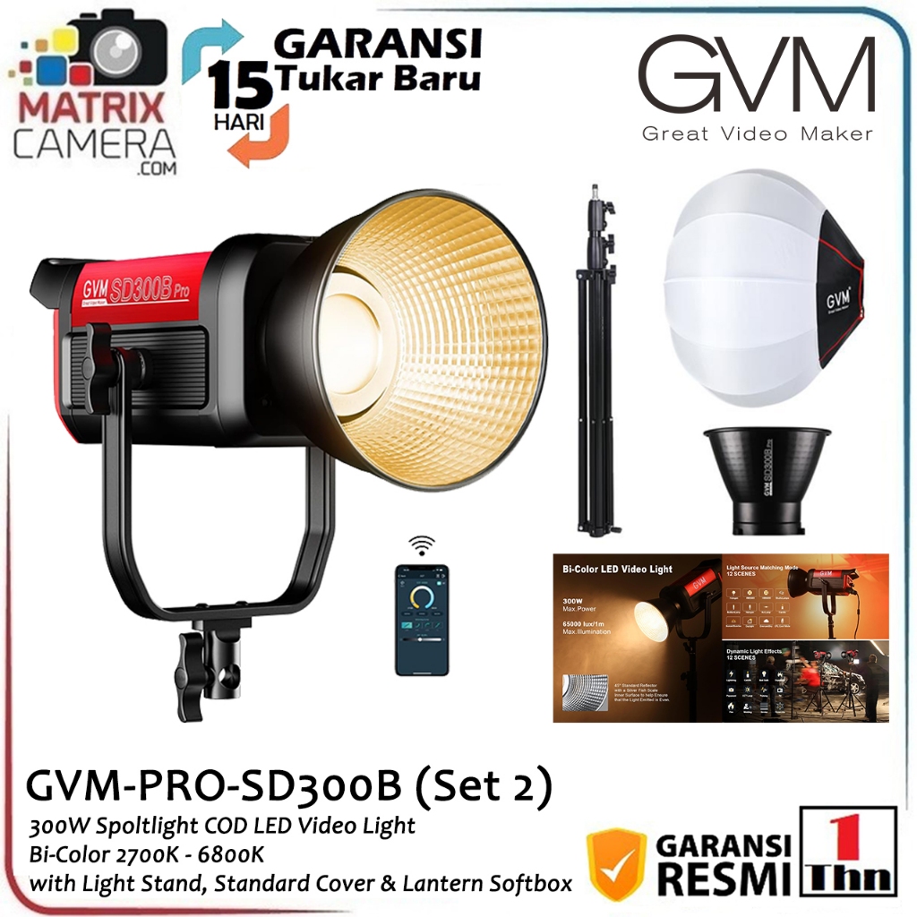 Jual GVM PRO SD300B 300W LED Video COB Spotlight Bi-Color 2700 - 6800K | Shopee Indonesia