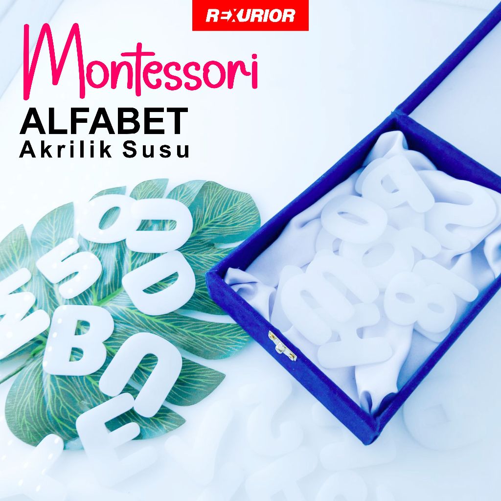 Jual Mainan huruf alfabet dan papan susun / Montessori / Akrilik Susu I ...