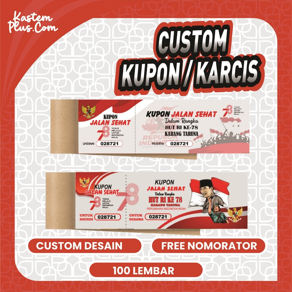 Jual KUPON CUSTOM / KUPON JALAN SEHAT / KUPON UNDIAN / KARCIS PARKIR ...