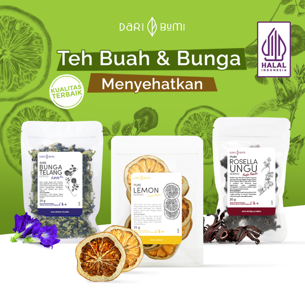 Jual Dari Bumi Teh Premium Varian Bunga Dan Buah Kering 25g | Shopee ...