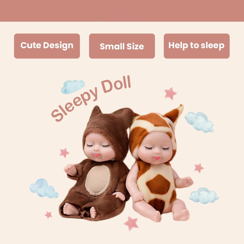 Jual Mainan Boneka Bayi Super Mini Reborn/Newborn Perempuan Tidur Mini ...