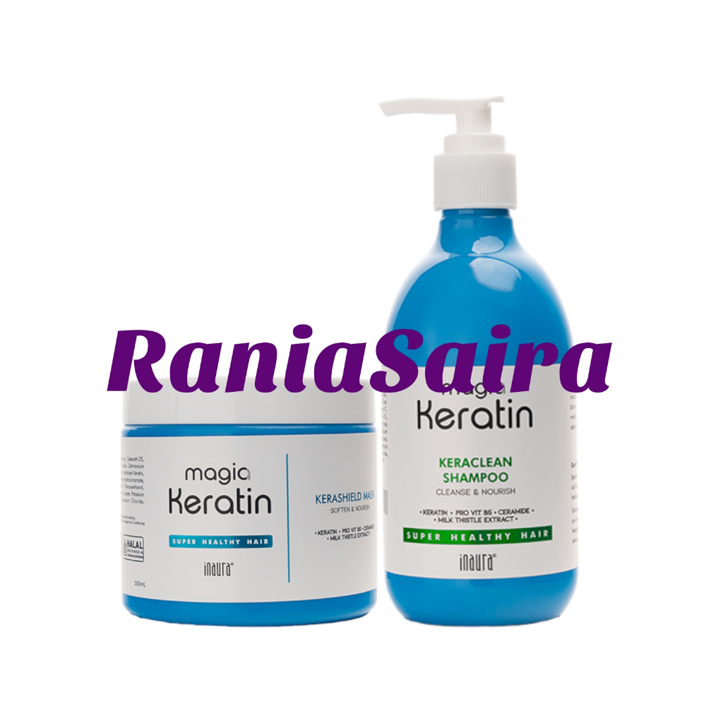 Jual INAURA Magia Keratin PAKET Masker Kerashield 500ml & Shampoo ...