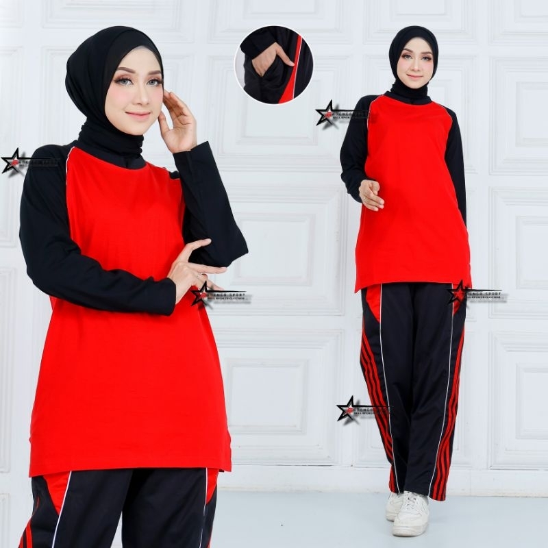 Jual Setelan Baju Olahraga Senam Wanita //Kaos Olahraga Wanita//Setelan Olahraga Muslimah ...