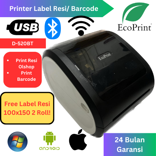 Jual ECOPRINT Printer Barcode Thermal Label D520BT Size110MM - A6 ...