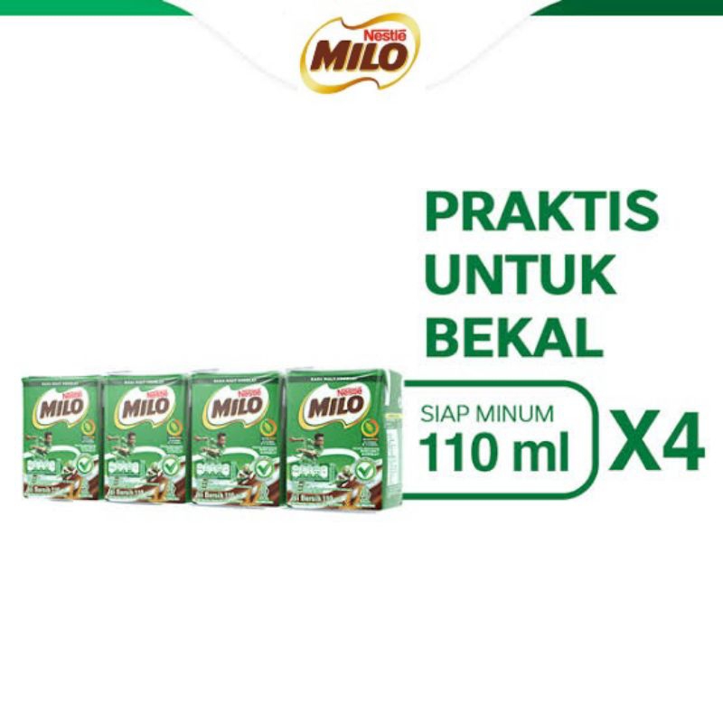 Jual Depo Susu MILO Kotak isi 4 × 110ml Active Go Susu UHT Coklat Malt | Shopee Indonesia