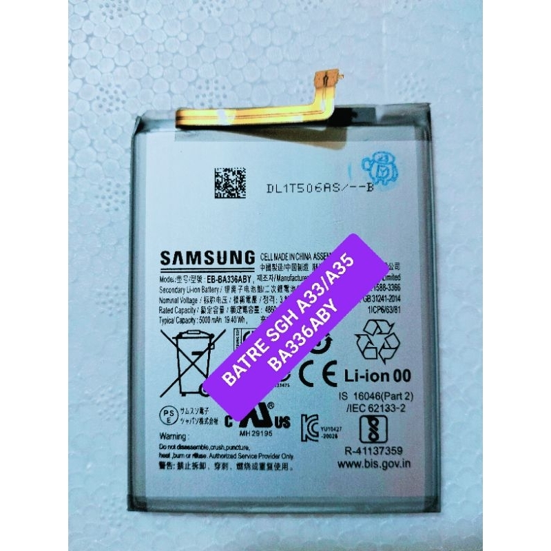 Jual BATRE BATERAI BATERY ORIGINAL SAMSUNG A33/A53 BA336ABY | Shopee ...
