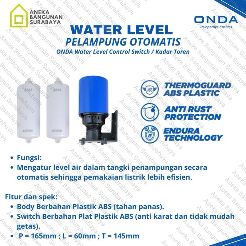 Jual Pelampung otomatis ONDA water level control switch kontrol air tandon toren kolam | Shopee ...