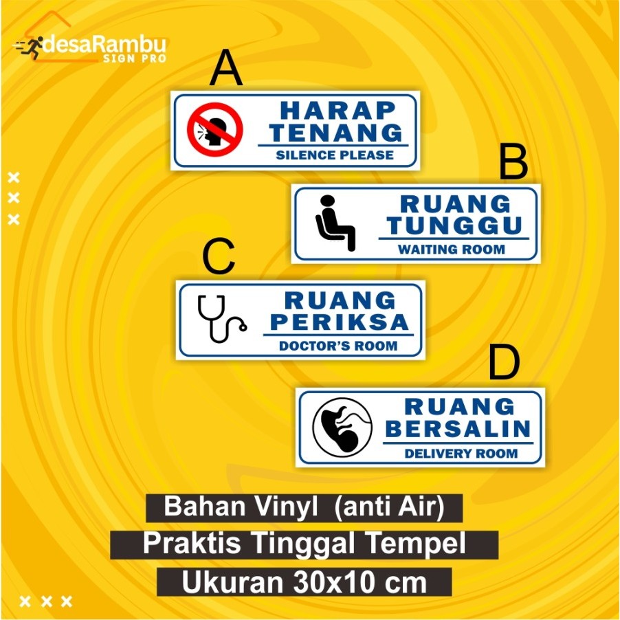 Jual Stiker Akrilik Rambu Sign Informasi Ukuran 30 cm x 10 cm Harap ...