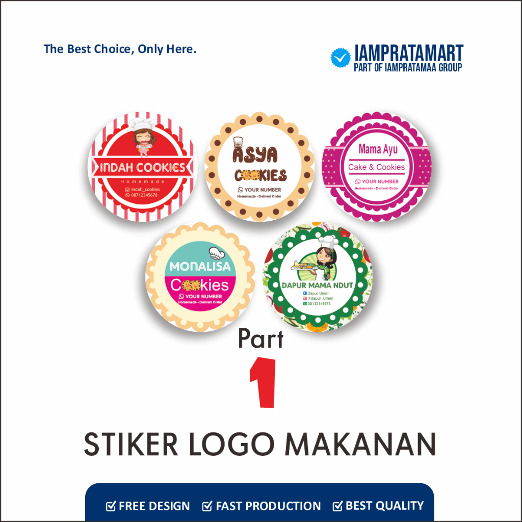 Jual CETAK STIKER / LABEL BULAT LABEL NAMA LABEL MAKANAN TOPLES KEMASAN ...