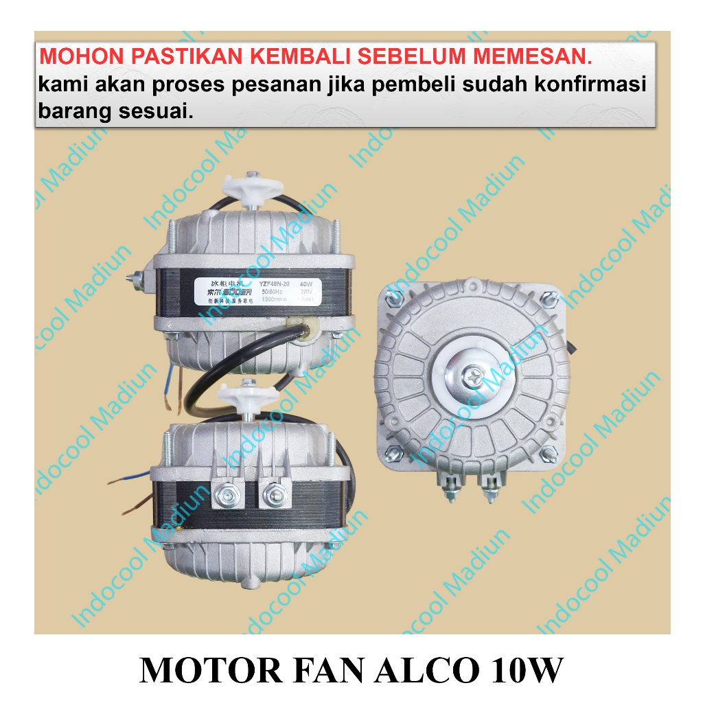 Jual MFA10W FAN ALCO/DINAMO MOTOR KIPAS KULKAS SHOWCASE FREEZER/MOTOR ...