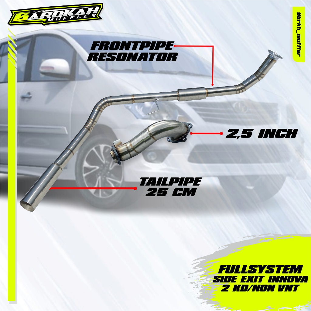Jual KNALPOT FULLSYSTEM SIDE EXIT SAMBUNGAN DOWNPIPE INNOVA DIESEL 2KD ...