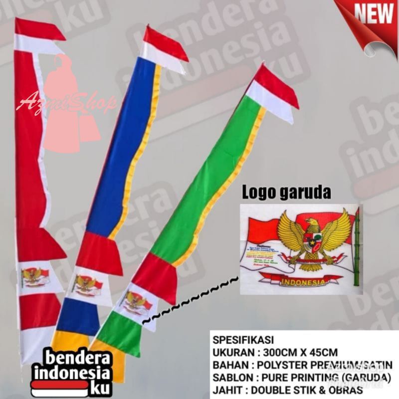 Jual GROSIR Bendera Umbul-umbul Kuda Laut 2,8m Merah Putih dan Warna Warni | Shopee Indonesia