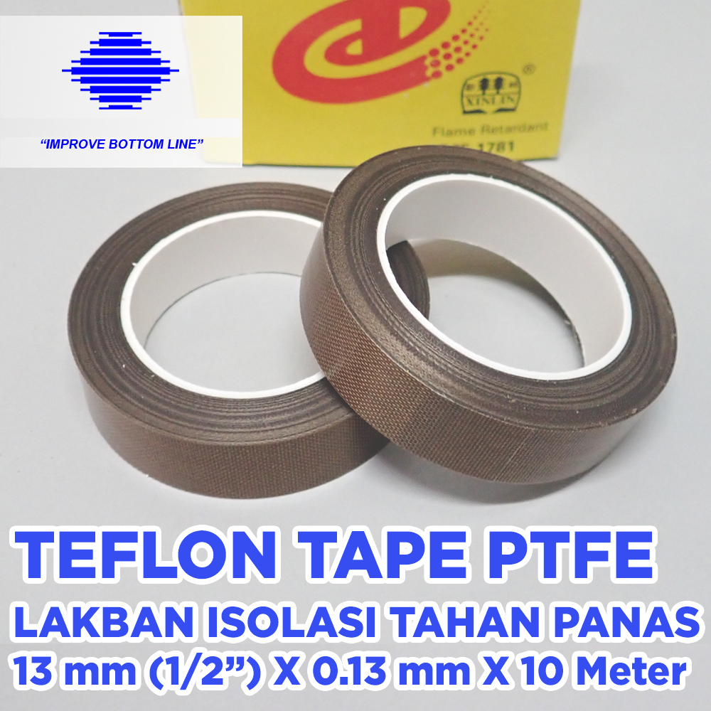 Jual Teflon Tape PTFE Isolasi Tahan Panas ukuran 13mm (1/2") X 0.13mm X ...