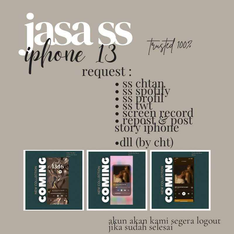 Jual JASA SS IPHONE 13 & SCREEN RECORD|trusted(tf) | Shopee Indonesia