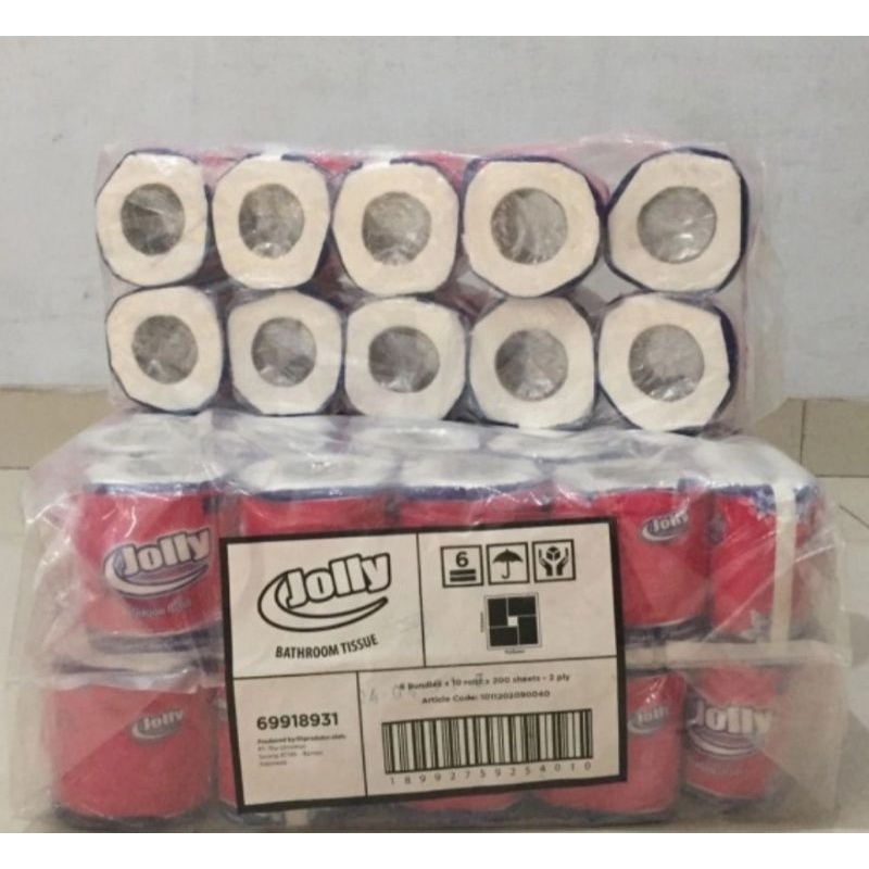 Jual JOLLY BATHROOM TISSUE 1 BALL 60 ROLLS/ TISU TOILET EMBOSS MURAH ...