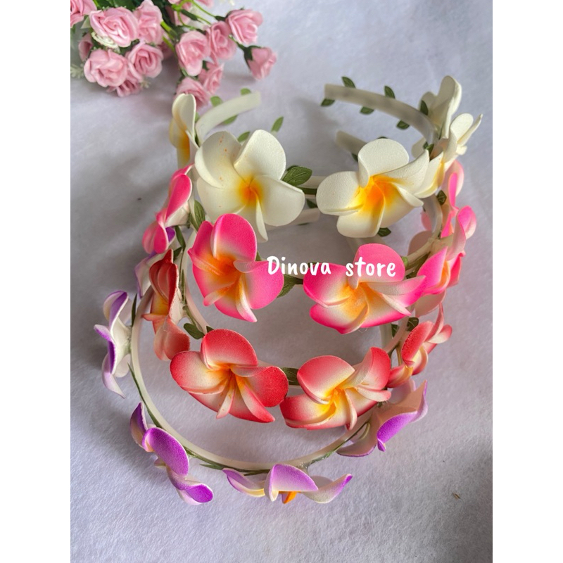 Jual BANDO BUNGA Kamboja melingkar flower crown hiasan kepala | Shopee ...