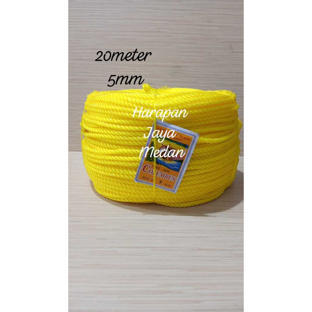 Jual Tali Nilon Plastik Ukuran 5mm Panjang 20 Meter / Tali Jemuran ...