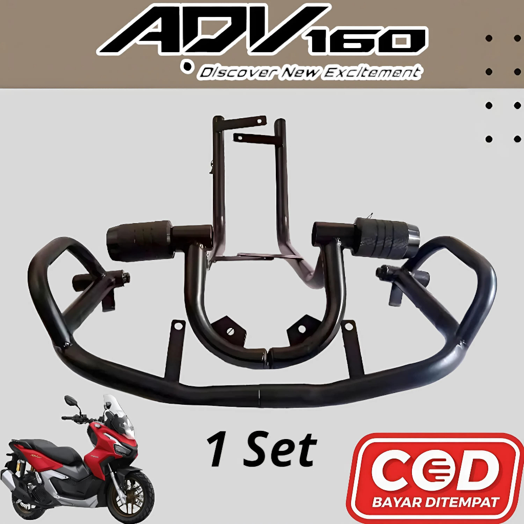 Jual Crashbar ADV 160 fullset model baru depan dan samping Jalu plus ...