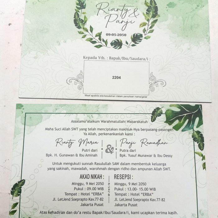 Jual UNDANGAN PERNIKAHAN ERBA 2204 | Shopee Indonesia