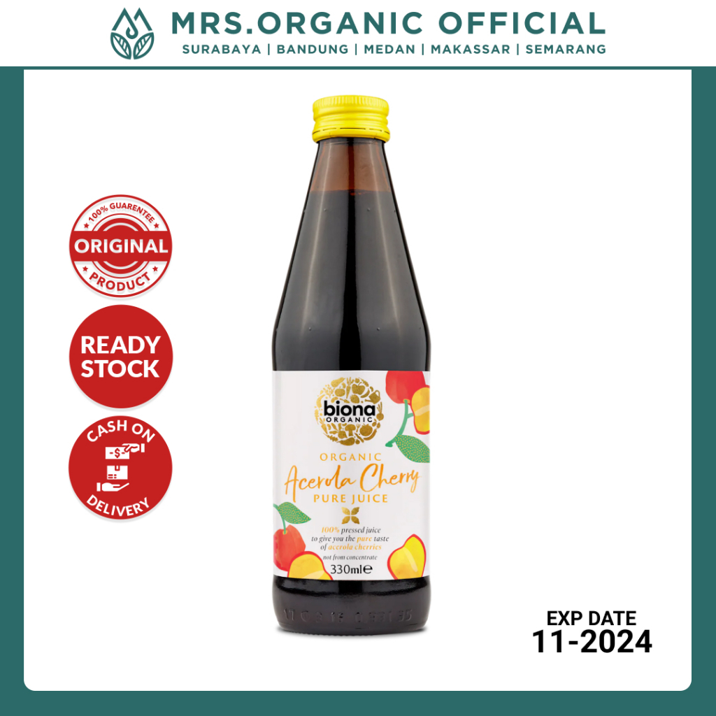 Jual Jus Sehat Ceri Organik Segar Biona Organic Acerola Cherry Pure ...