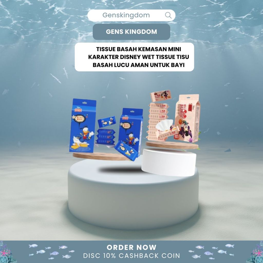 Jual TISSUE BASAH KEMASAN MINI KARAKTER DISNEY WET TISSUE TISU BASAH ...