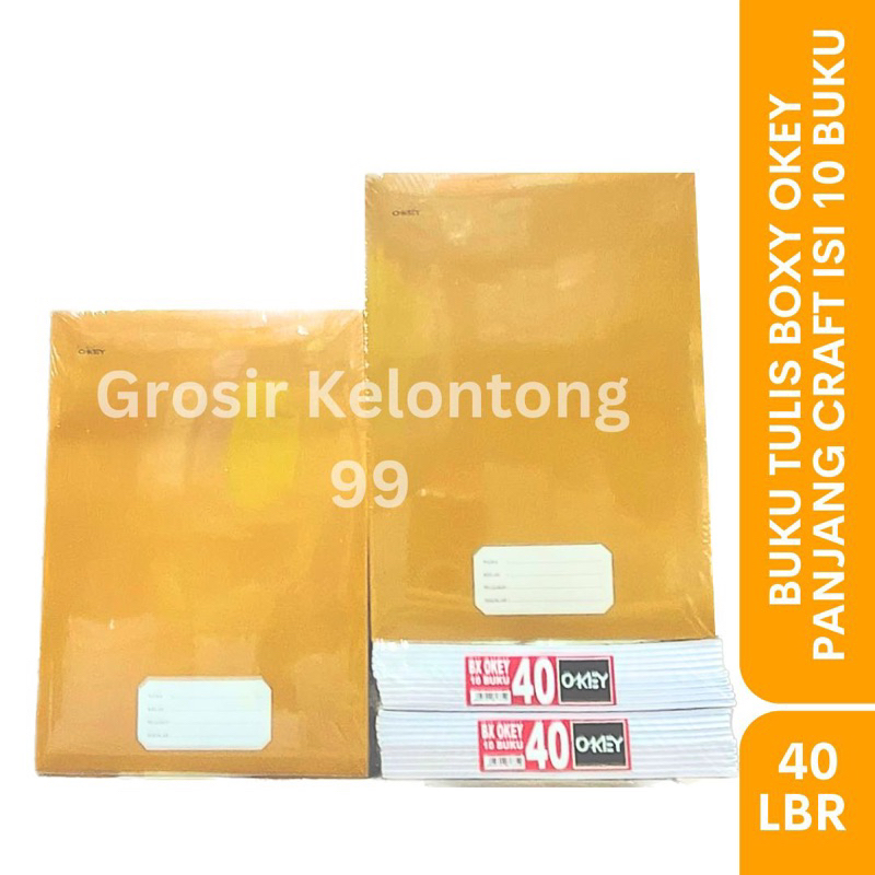 Jual Buku tulis Panjang boxy OKEY sampul coklat isi 40lbr harga ...