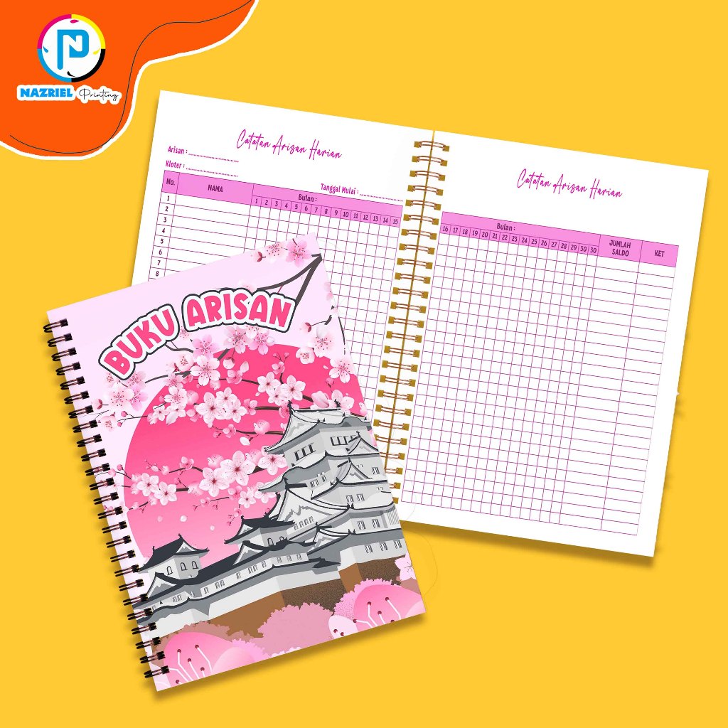Jual (NON CUSTOM) Buku Rekap Arisan Tabel Harian Jilid Spiral Custom ...