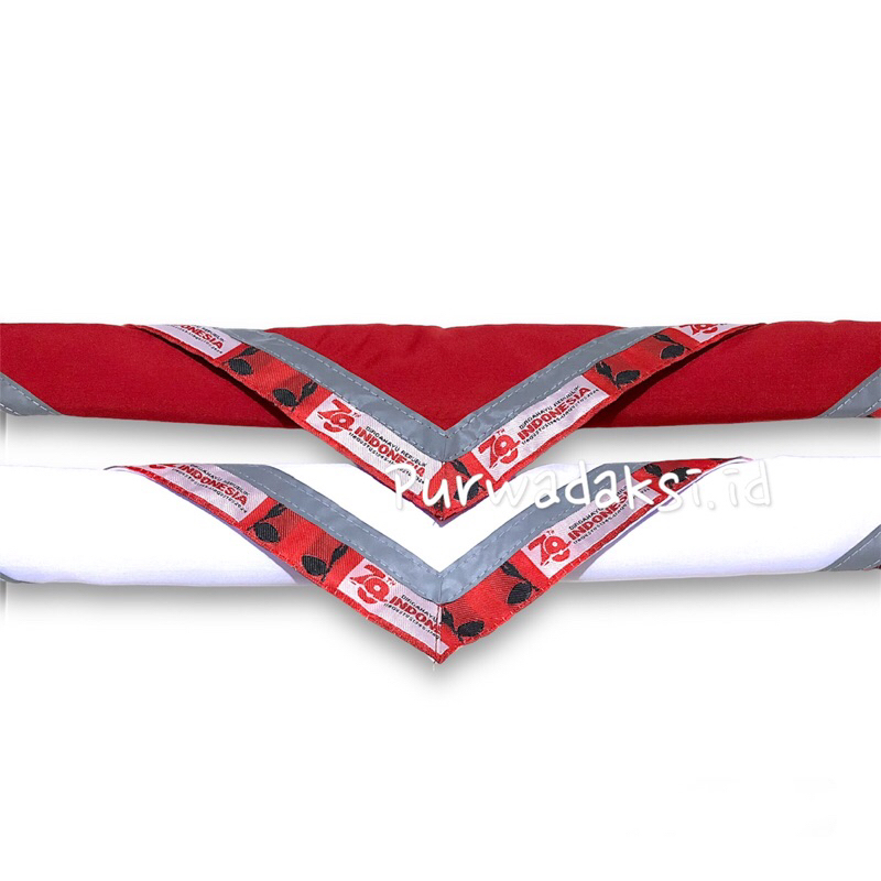 Jual STOK TERBATAS SETAHUN SEKALI || scraf merah putih lis bordir woven ...