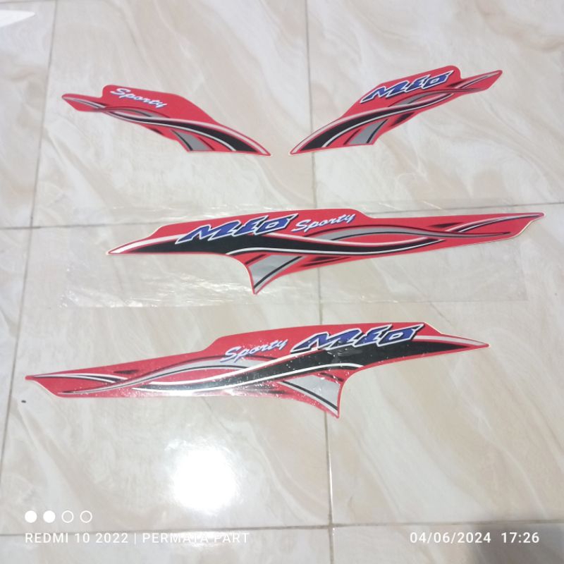 Jual striping stiker graphic lis mio sporty cw selendang merah biru ...