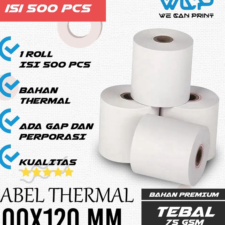 Jual KP8 Label Sticker Thermal 1mm x 12mm Resi Pengiriman Online 1x12 ...