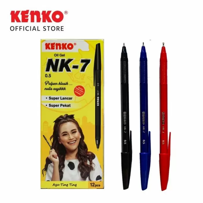 Jual Kenko Gel Pen Oil NK-7 NK-7B Original 0.5mm (1 LUSIN) / Kenko ...