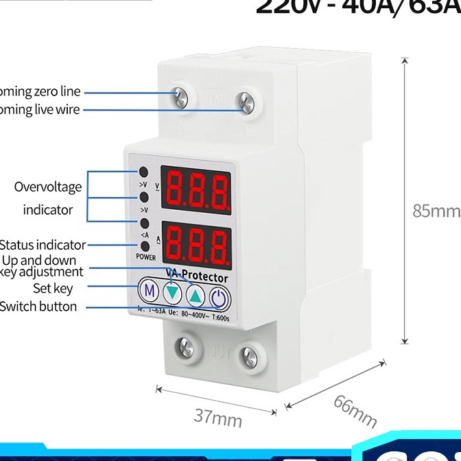 Jual FG2 OVER UNDER VOLTAGE PROTECTION Digital MCB DIn Rail 22V 4A63A ...