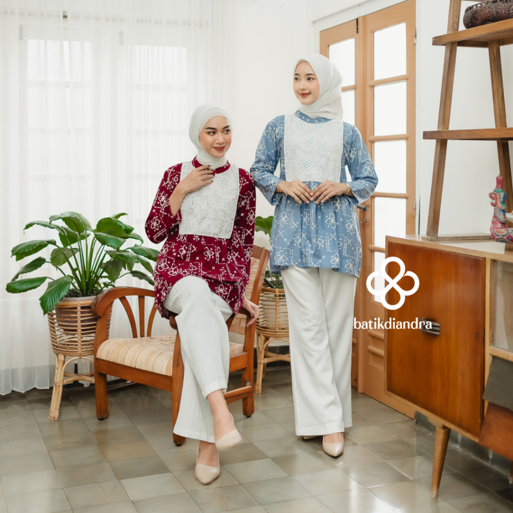 Jual Batik Blouse Atasan Wanita Kekinian Baju Kerja Modern Couple by ...