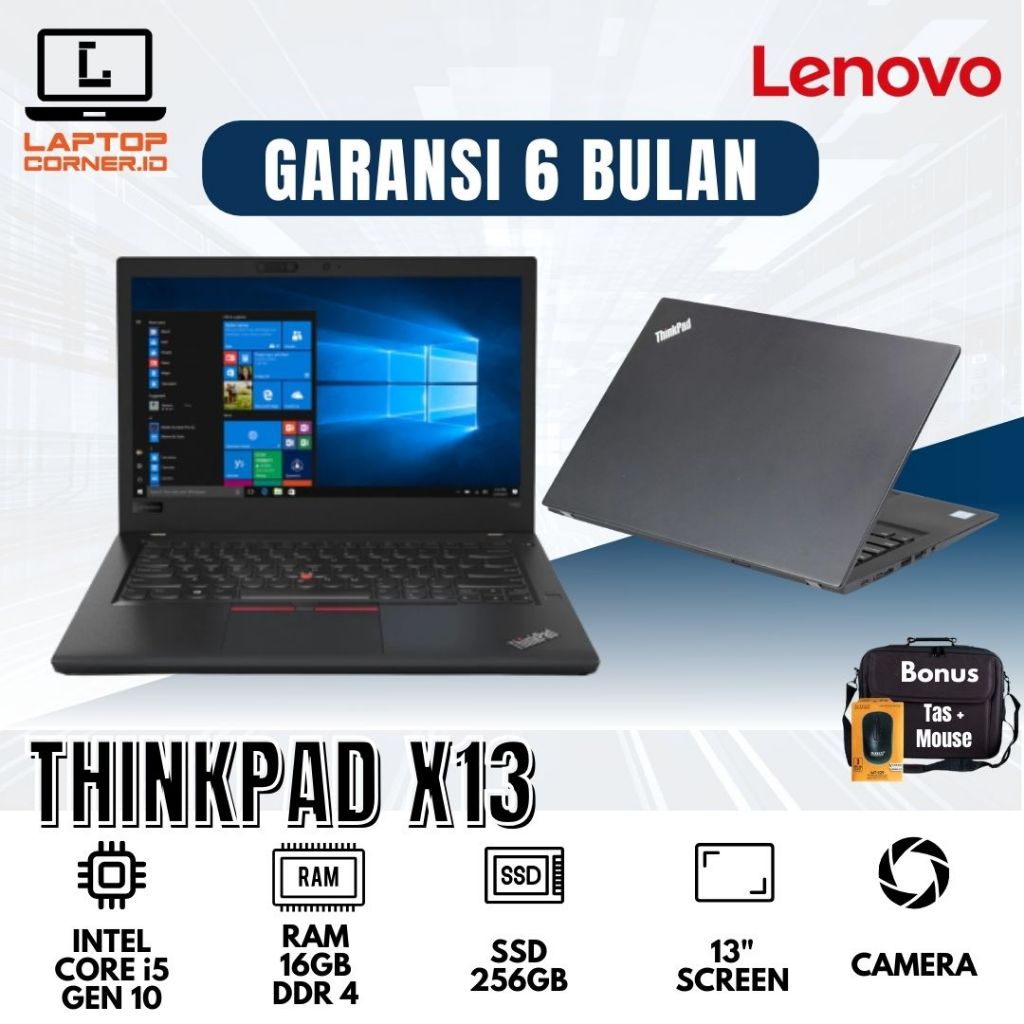Jual Laptop Lenovo Thinkpad X13 Core i5 Gen 10 RAM 16GB SSD 256GB Termurah Bergaransi | Shopee ...