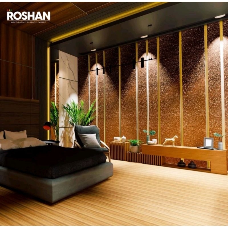 Jual ROSHAN WPC Bamboo Charcoal 8 mm / WPC Wallboard ukuran 122x290 cm ...
