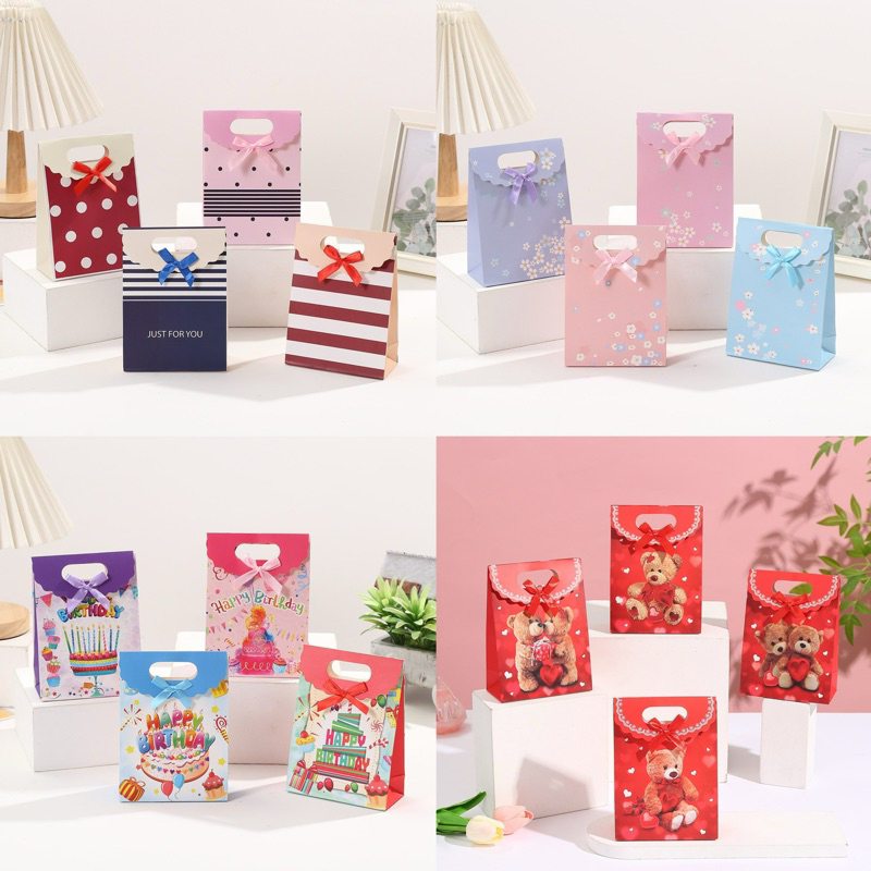 Jual Paper Bag DL1166S kecil S sedang ada tutup Paper Bag bunga tas ...
