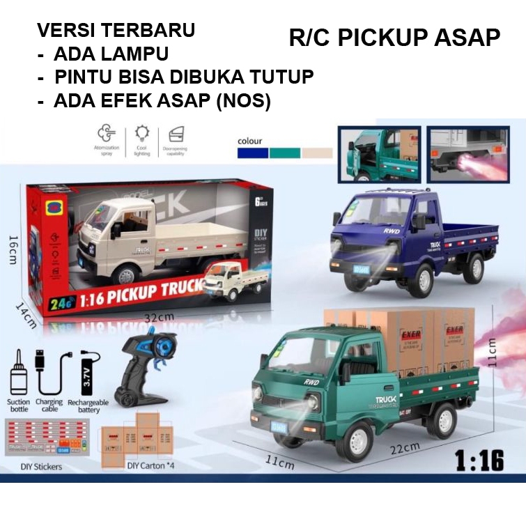 Jual Mainan Remote Control Mobil Pickup Ada Lampu Dan Asap Pintu Bisa ...
