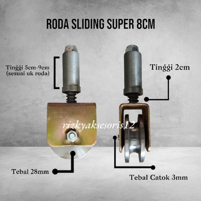 Jual Roda sleding ukuran 8cm || Roda sleding ukuran 8cm || Roda pintu ...